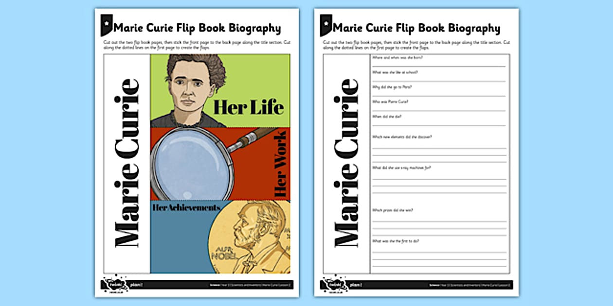 Marie Curie Flip Book Biography (teacher made) - Twinkl