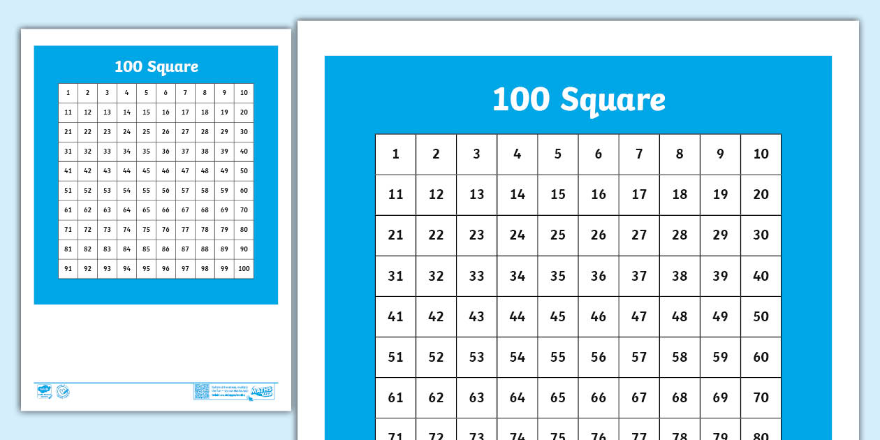 Printable 100 Square Grid - Primary Resources (teacher made)