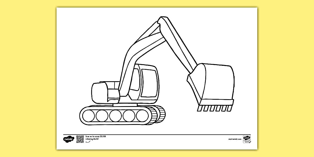 Digger Colouring In Sheet | Colouring Sheets | New Zealand
