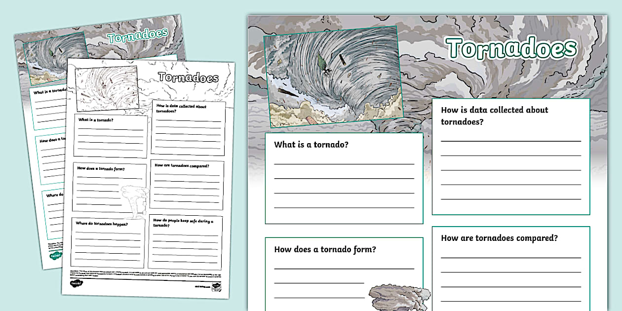 Tornadoes Fact File Template (teacher made) - Twinkl