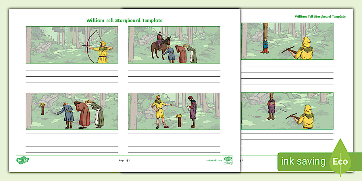 William Tell Storyboard Template (teacher made) - Twinkl