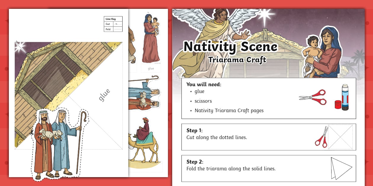 Nativity Triarama Craft - Twinkl Christmas (teacher made)