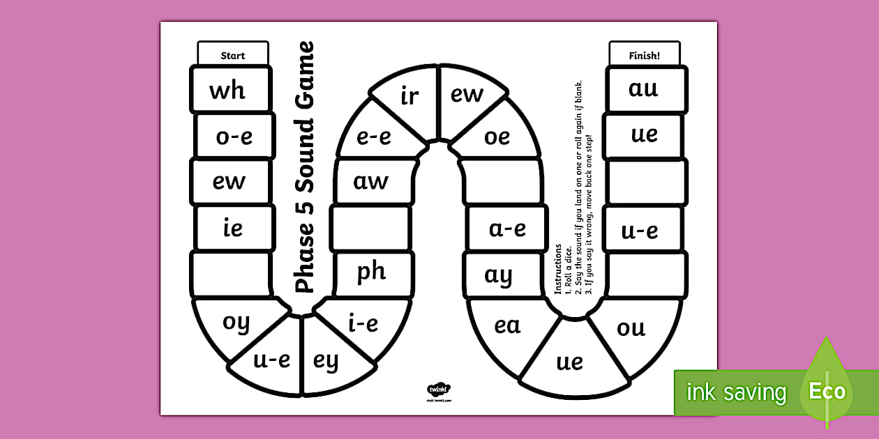 Phase 5 Sounds Game Board (teacher made) - Twinkl