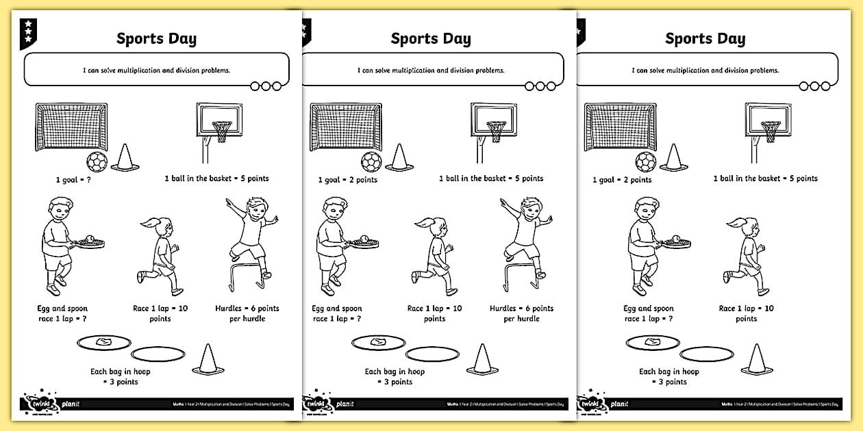 Sports Day Multiplication and Division Differentiated Problem-Solving