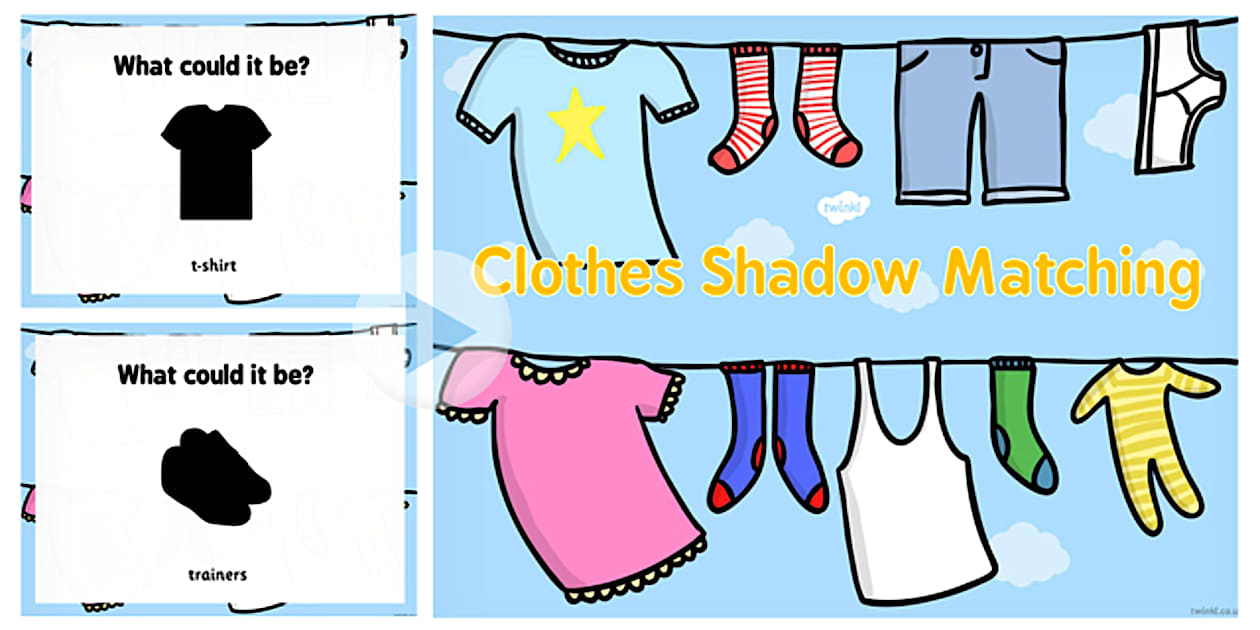 Clothes Shadow Matching PowerPoint (Teacher-Made) - Twinkl