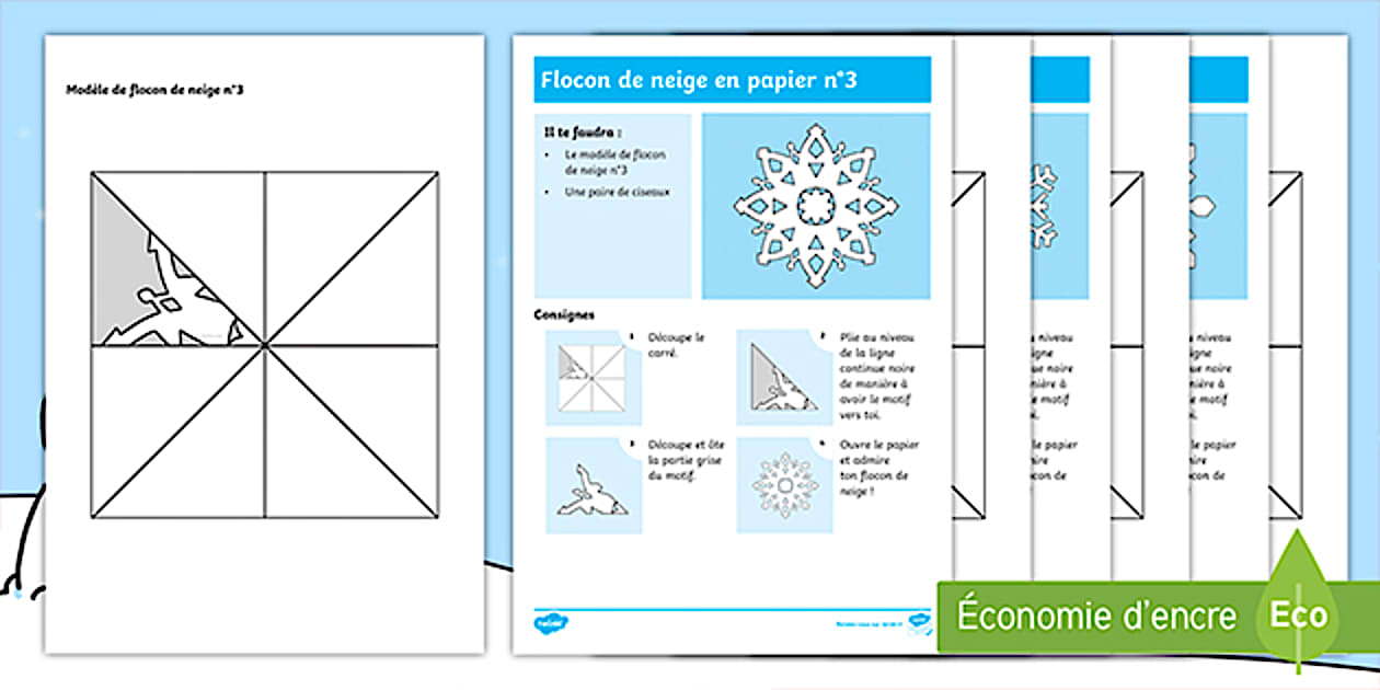 Modèles de flocons de neige en papier - Twinkl