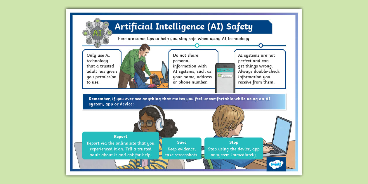 AI Safety Poster - Display Poster - KS2 (teacher made)