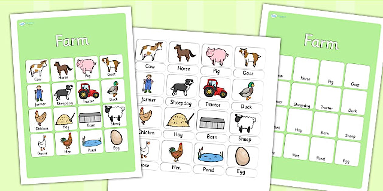 Farm Vocabulary Poster