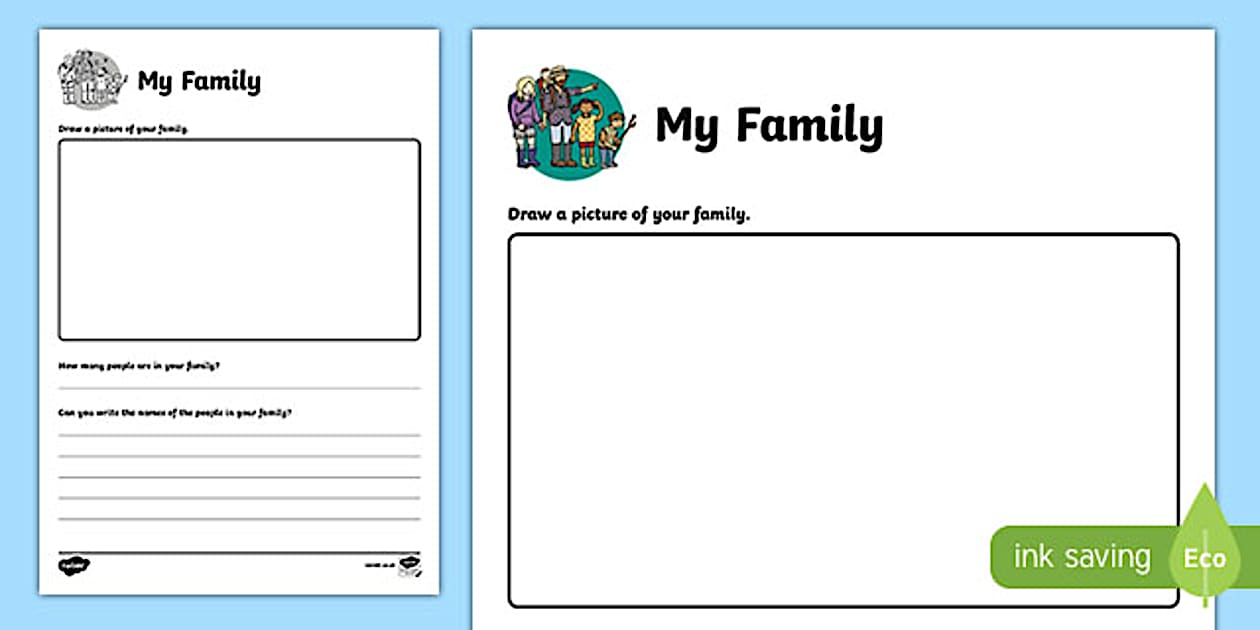 All About my Family Template (teacher made) - Twinkl