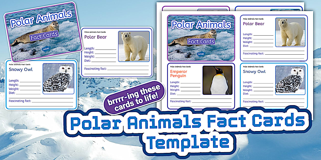 Polar Animals Fact Cards Template
