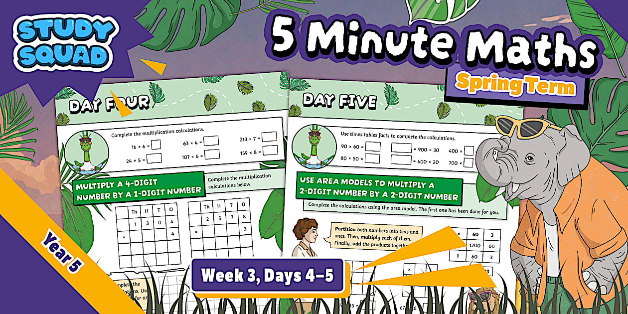 👉 Study Squad 5 Minute Maths - Year 5 Spring - Week 3 Days 4-5