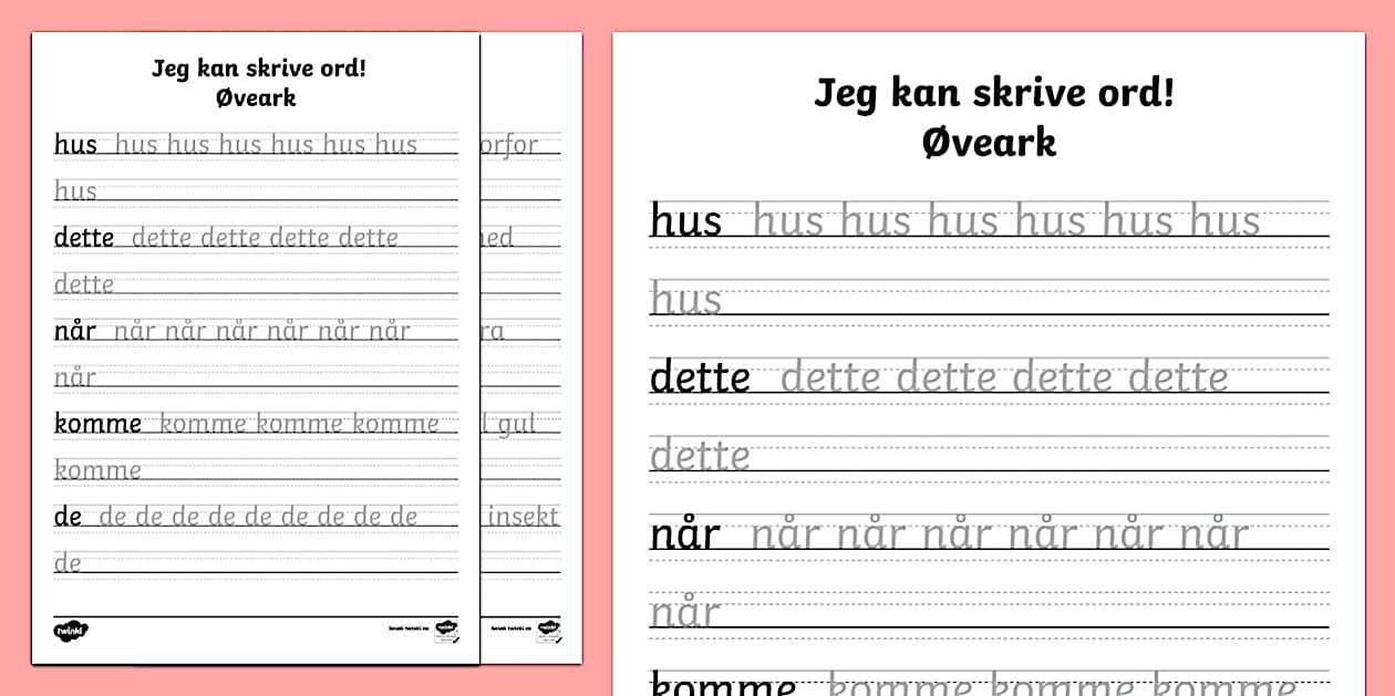 Jeg kan skrive ord! | Skriv for hånd (teacher made)