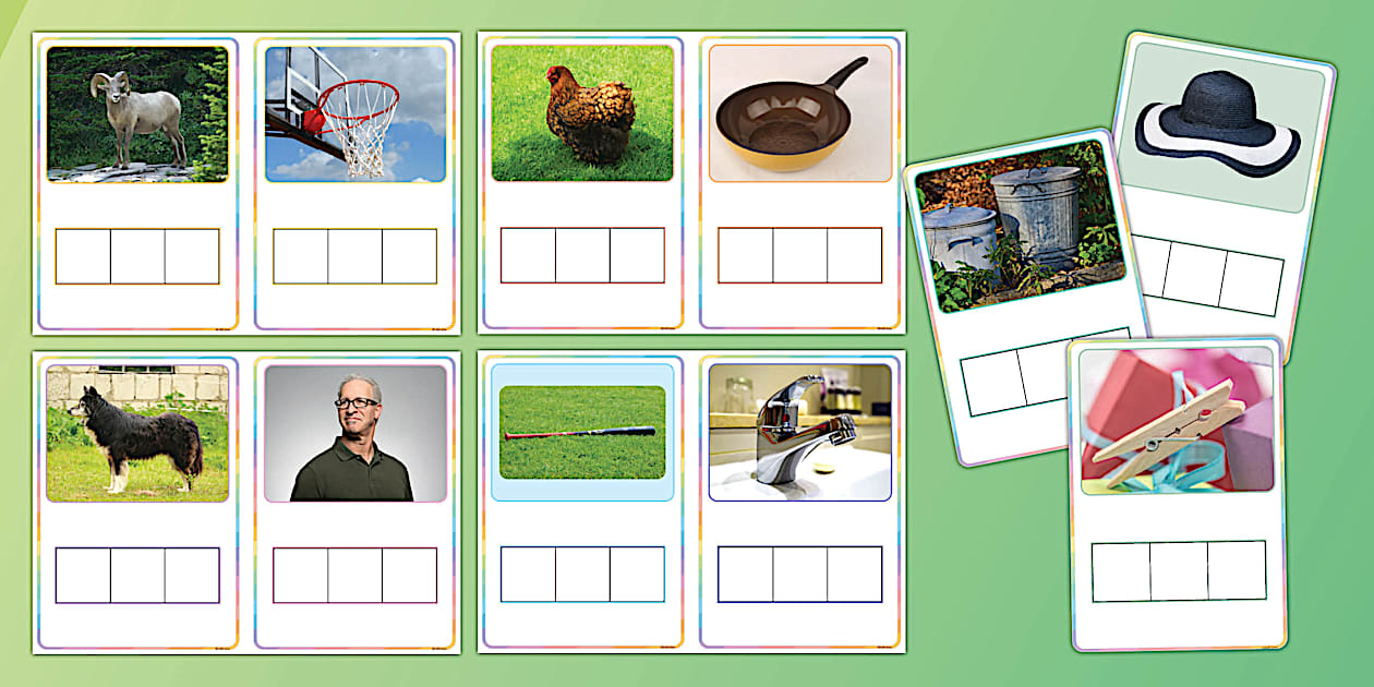 CVC Words Photo Frame Phoneme Cards (teacher made) - Twinkl