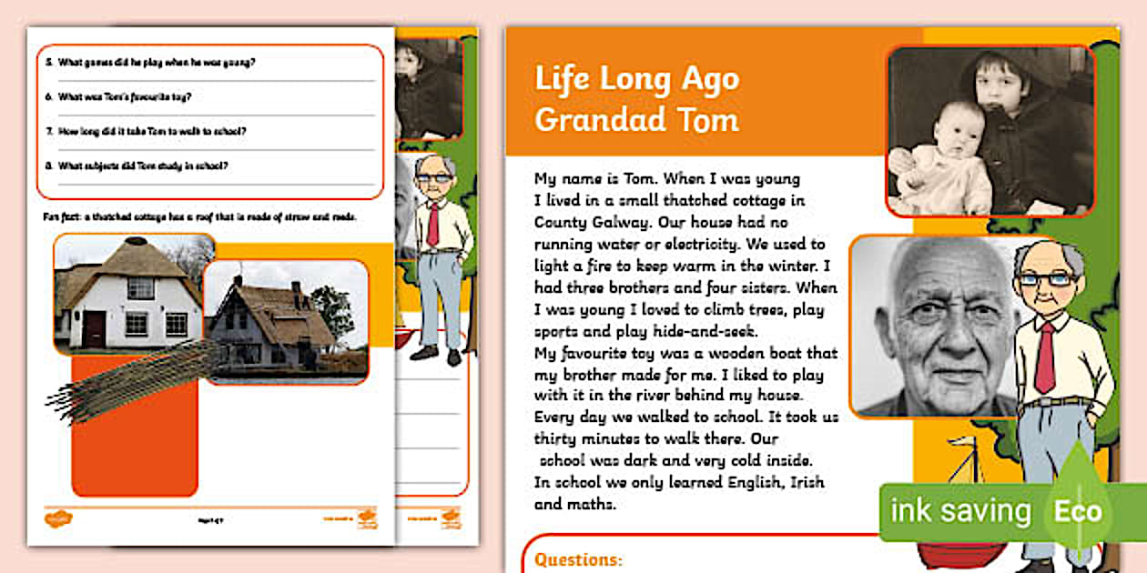 My Grandparents: Life Long Ago Worksheet (Lehrer gemacht)