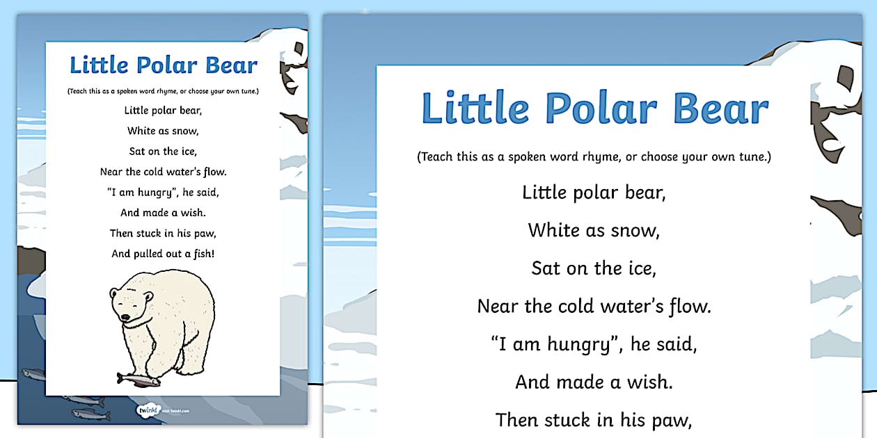 Little Polar Bear Rhyme (l'enseignant a fait) - Twinkl