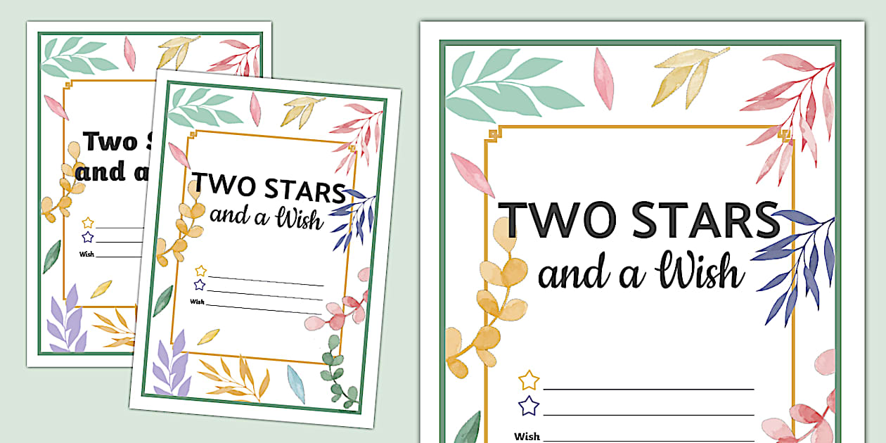 Colourful Botanical Themed Two Stars and a Wish Poster