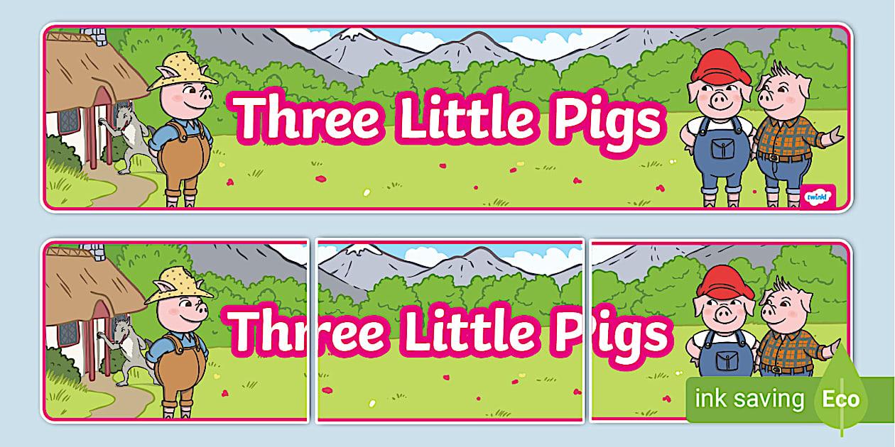 Three Little Pigs Display Banner (teacher made) - Twinkl