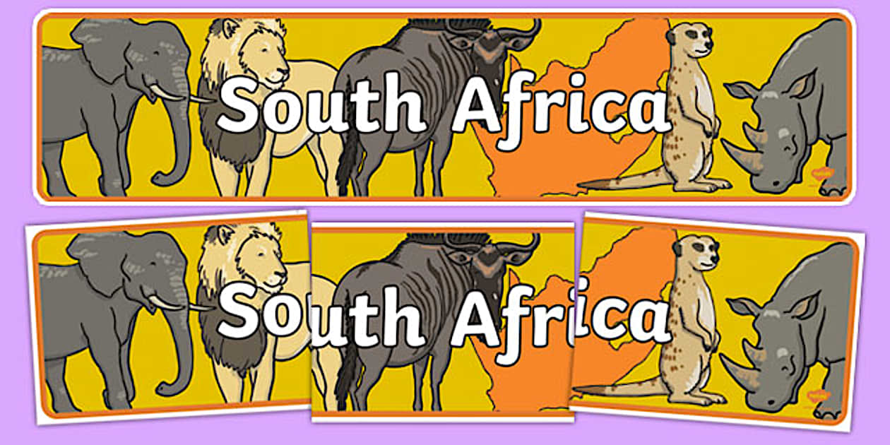 Cursive South Africa Display Banner (teacher made) - Twinkl