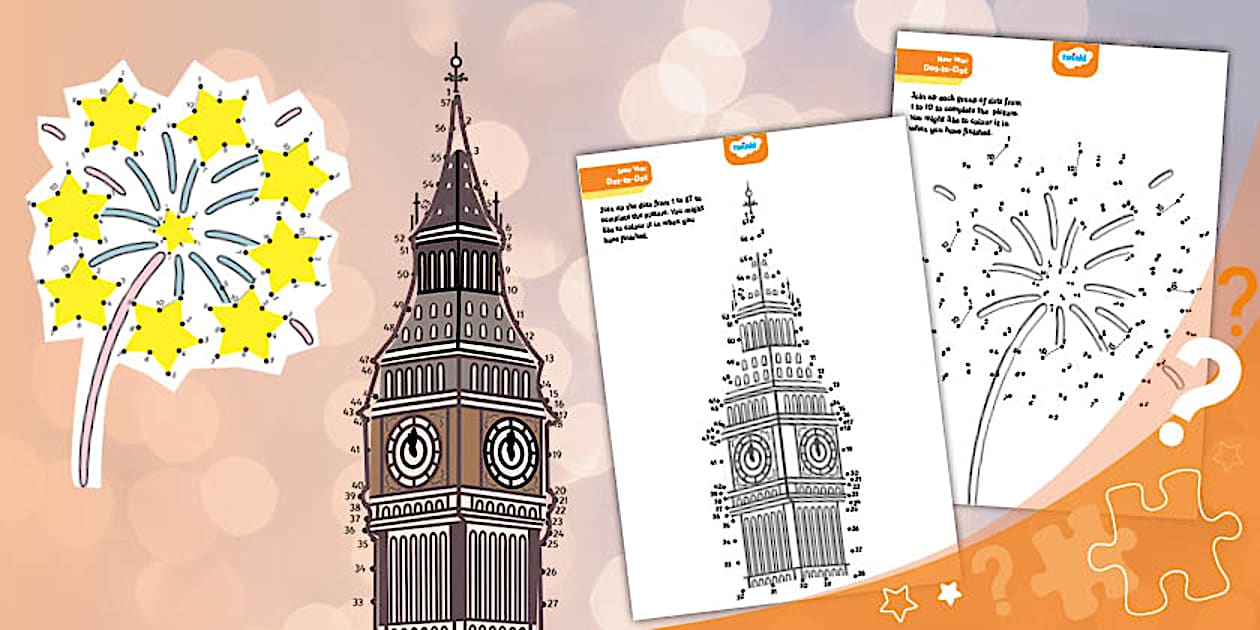 New Year Dot-to-Dot | Twinkl Puzzled - Twinkl