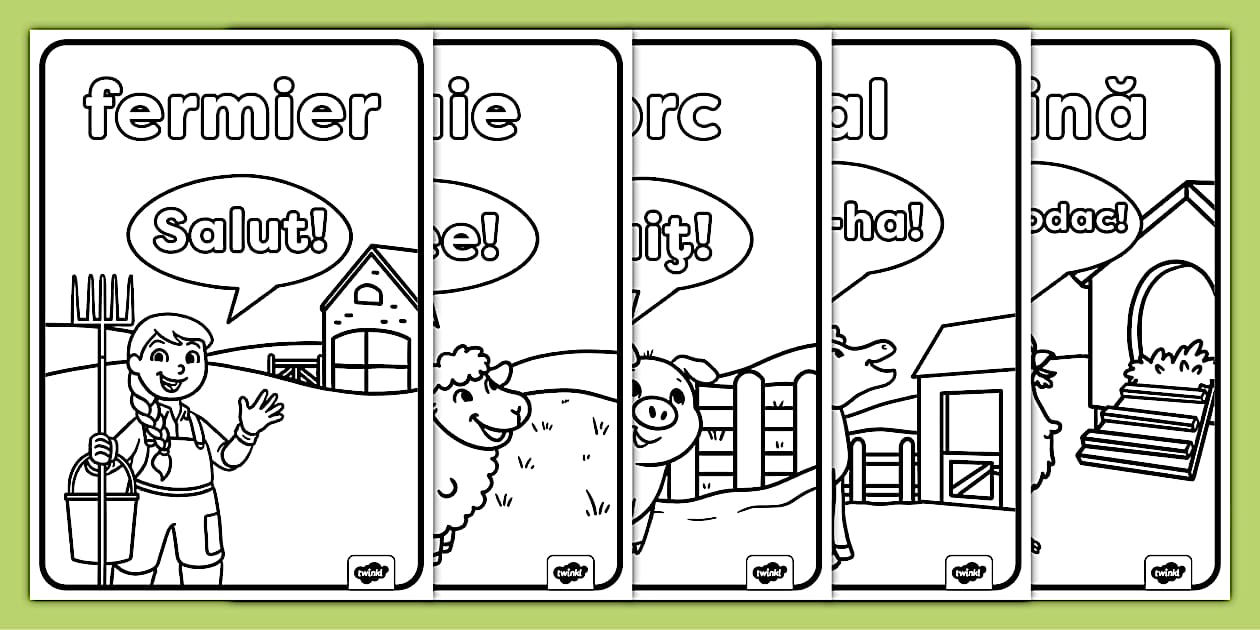 Să mergem la fermă! – Desene de colorat (teacher made)