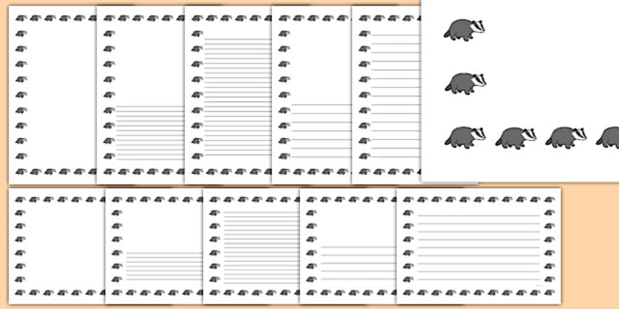 Badgers Themed Page Borders Pack (teacher made) - Twinkl