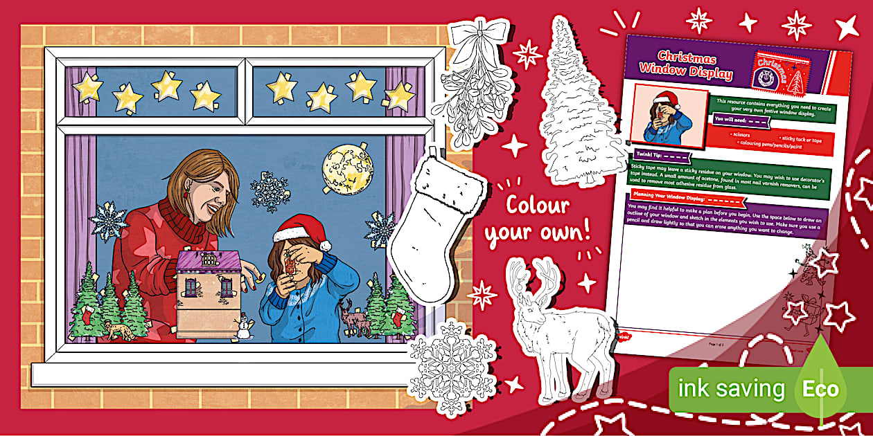 Christmas Window Display (teacher made) - Twinkl