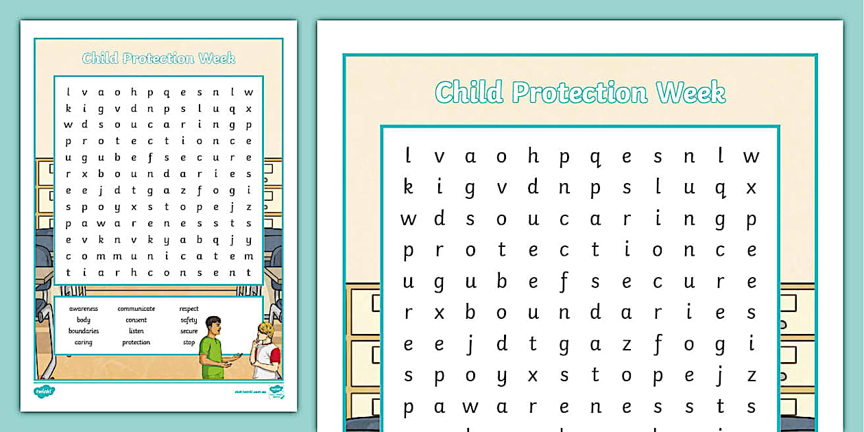 Child Protection Week - Word Search (teacher made) - Twinkl
