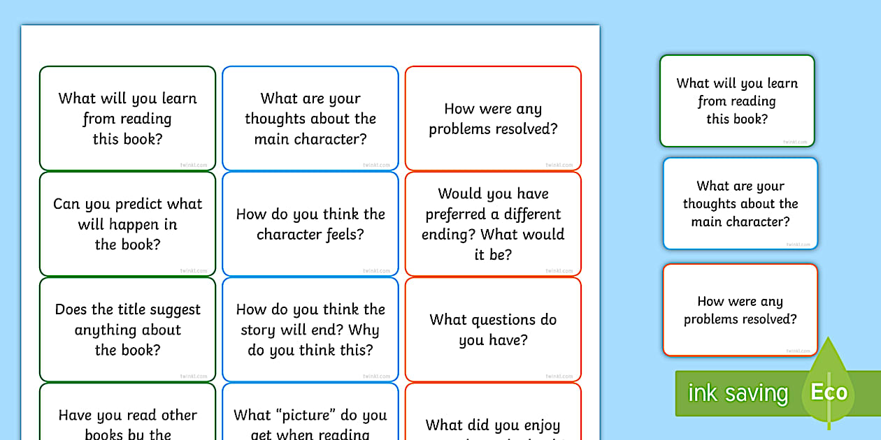 👉 Reading Book Question Prompts Labels (teacher made)