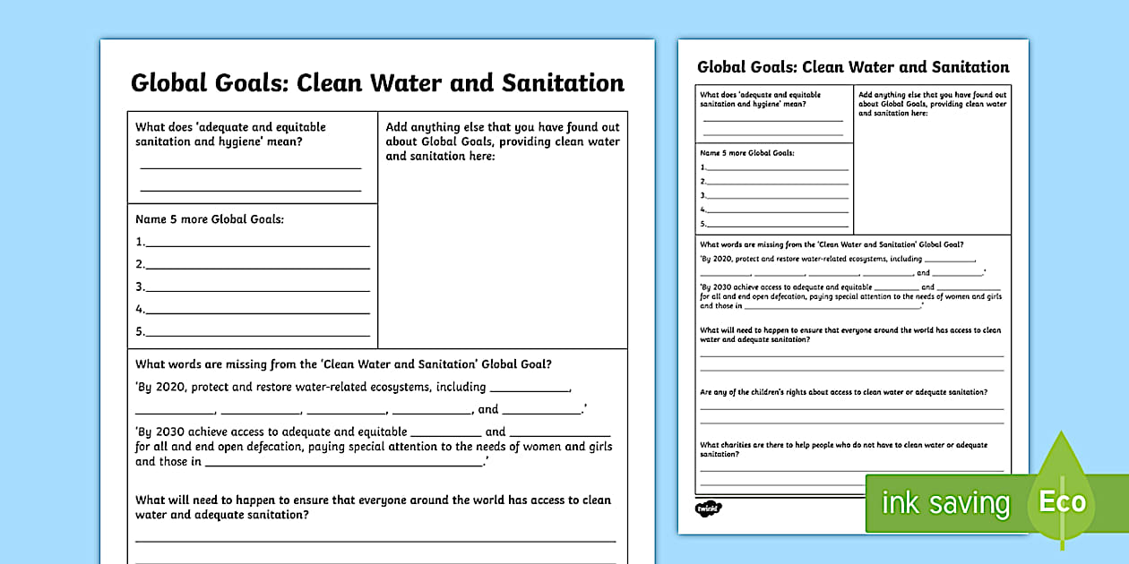 Global Goals Clean Water and Sanitation Fact File - Twinkl
