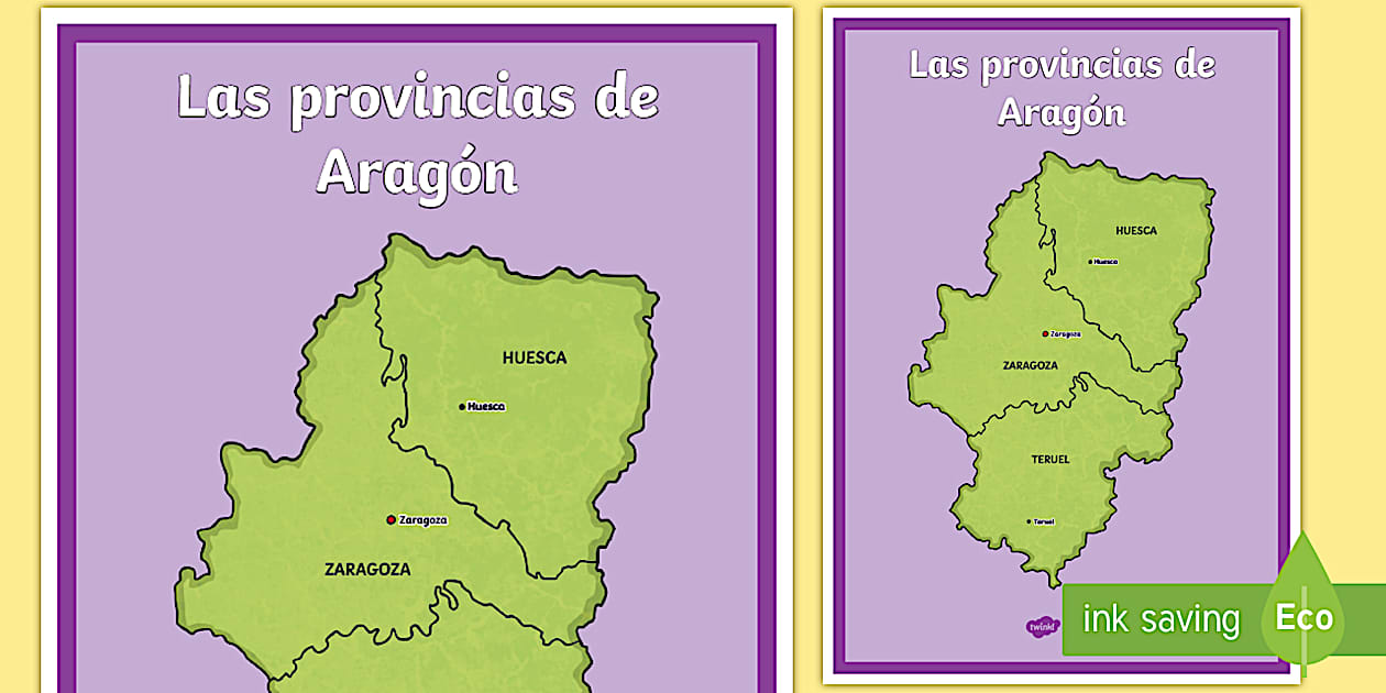 Póster DIN A2: Las provincias de Aragón (teacher made)