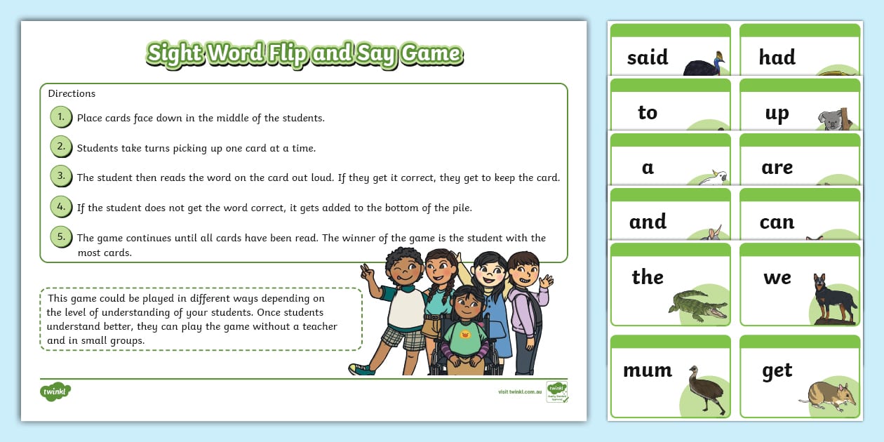 Sight Word Flip and Say Game (teacher made) - Twinkl