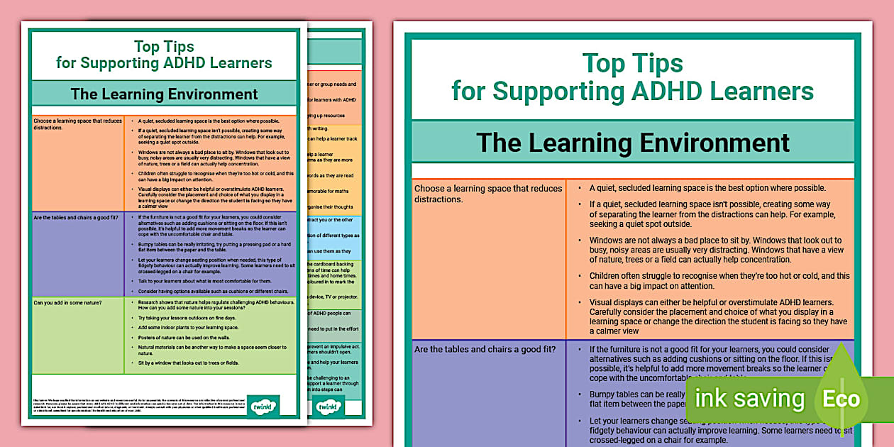 Teacher Aide Tips for Supporting ADHD Learners - Twinkl