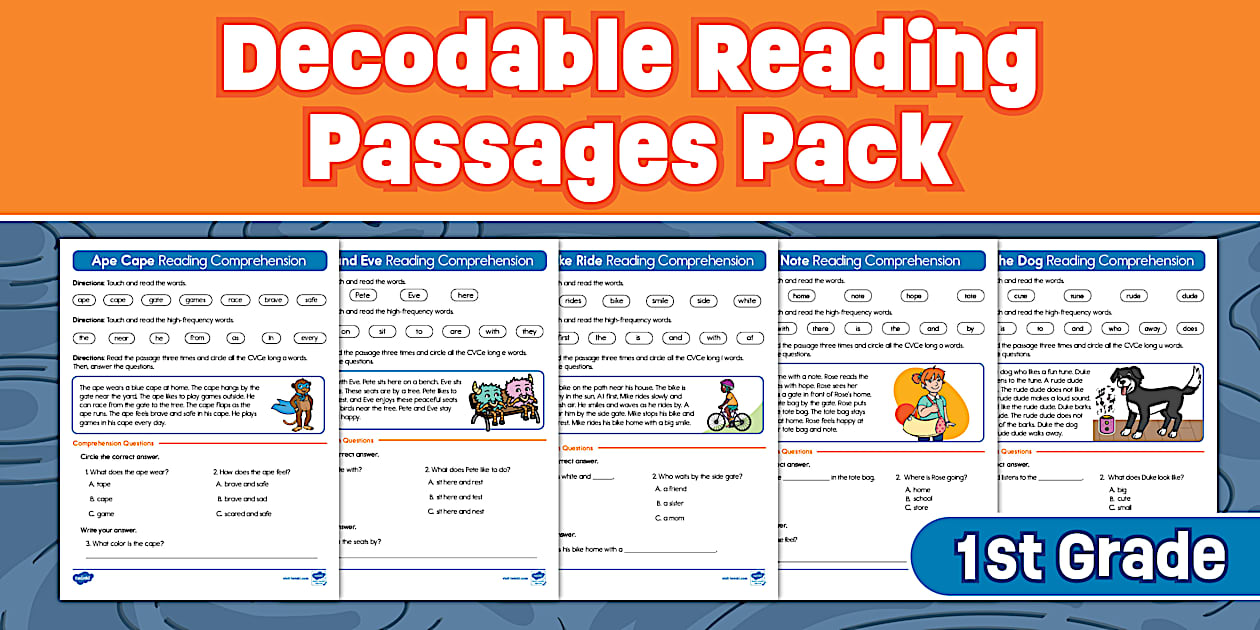 First Grade Decodable Reading Passages Pack