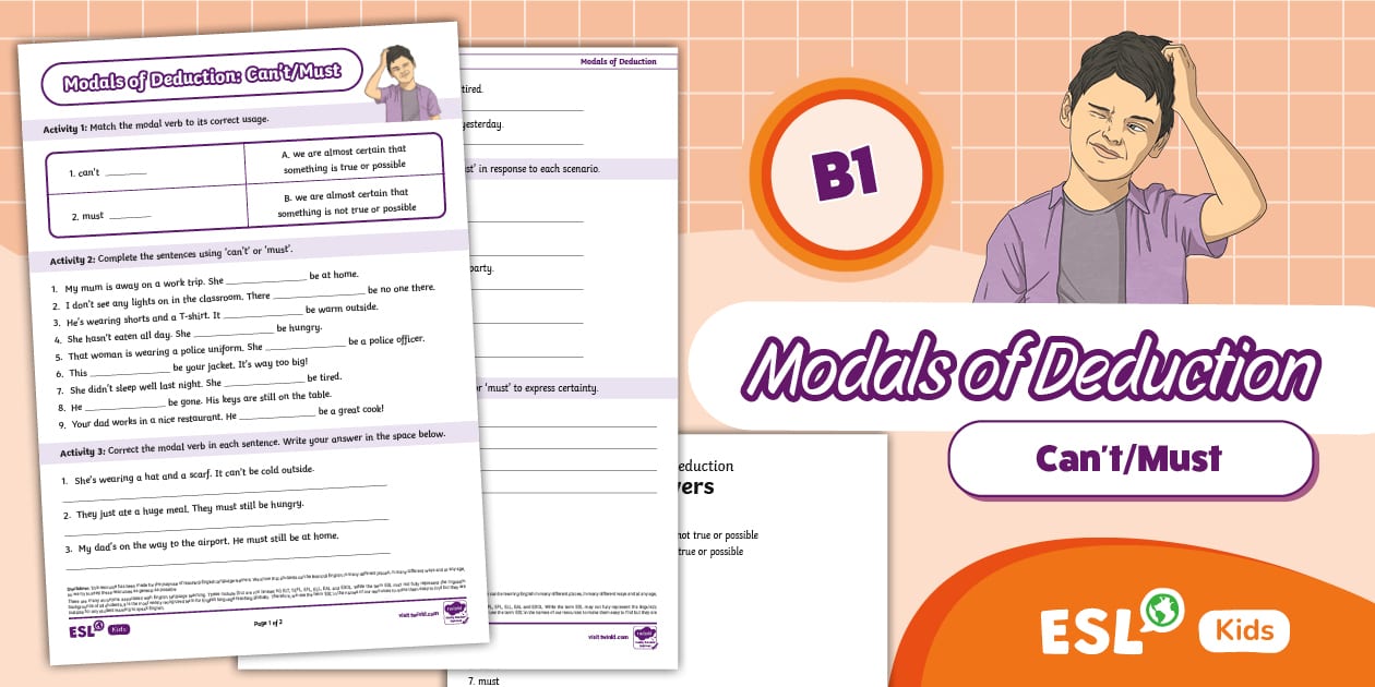 ESL Modals {Kids, B1} Activity Sheet