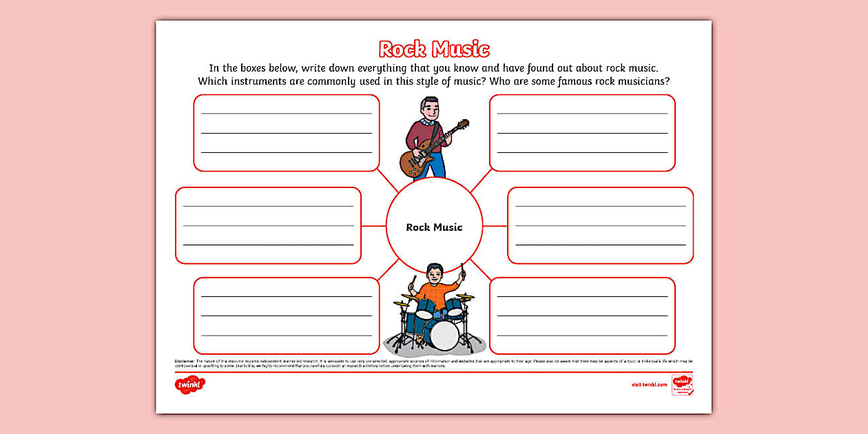 👉 Rock Music Mind Map (teacher made) - Twinkl