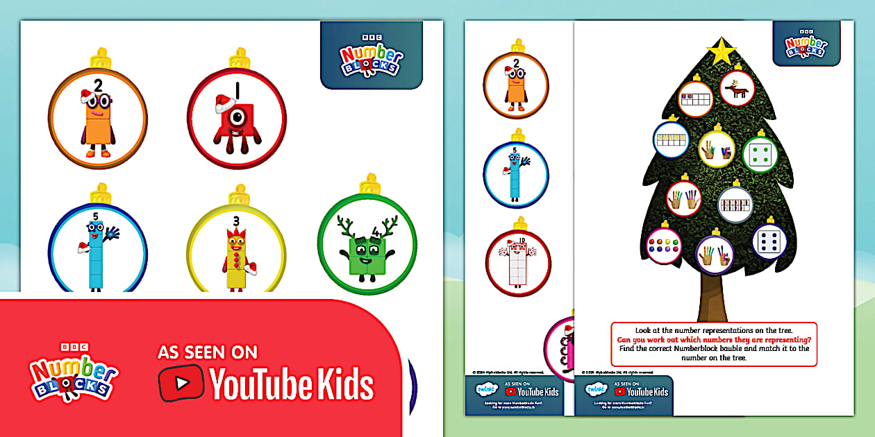 Numberblocks Christmas Tree Counting Activity - Maths