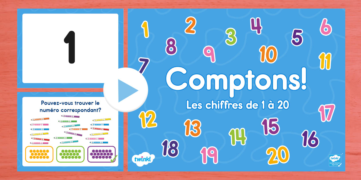 Let's Count! Number 1-20 PowerPoint French - Twinkl
