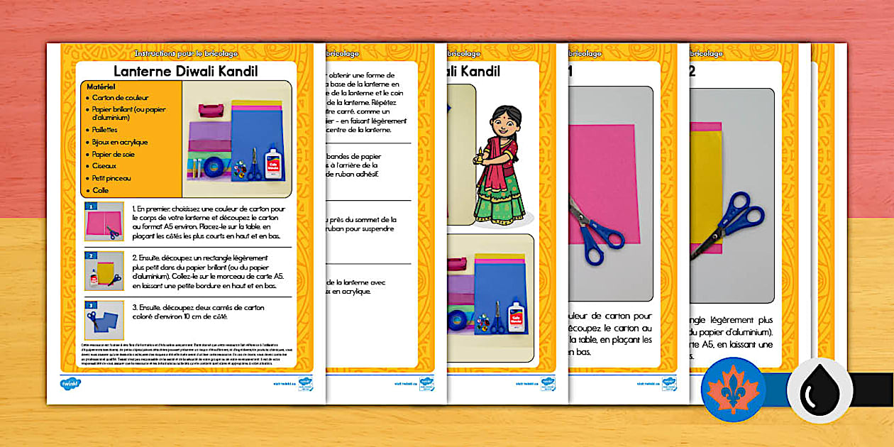 Diwali Kandil Lantern Craft Instructions French