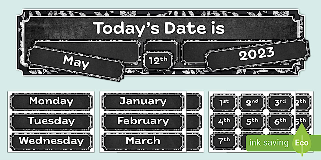 Chalkboard Themed Today's Date Display Pack (teacher made)
