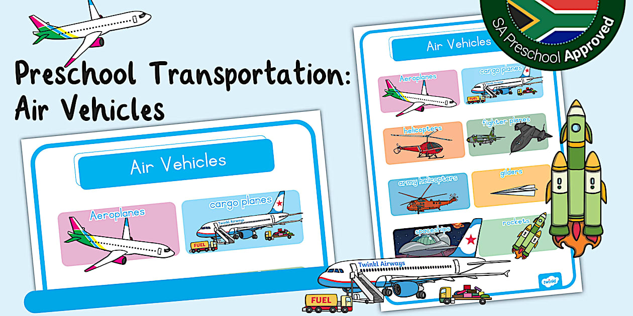 Preschool- Transportation: Air Vehicles- Display Poster
