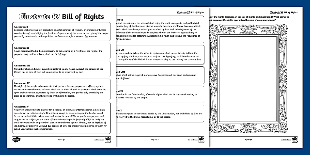 Bill of Rights Worksheet | Resource | Twinkl USA - Twinkl