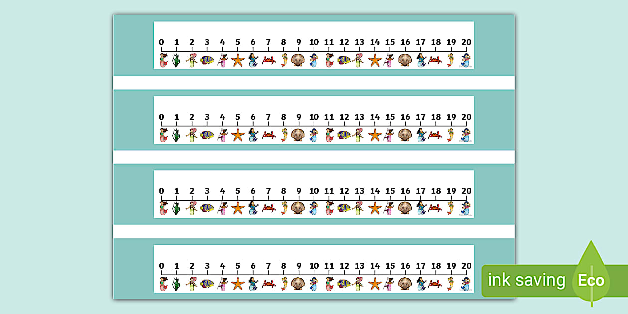 The Little Mermaid Number Lines 0 20 - Twinkl