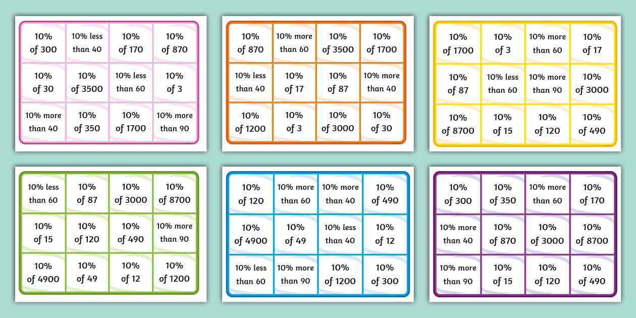 👉 10% Bingo Game - KS2 - Twinkl Maths Percentages