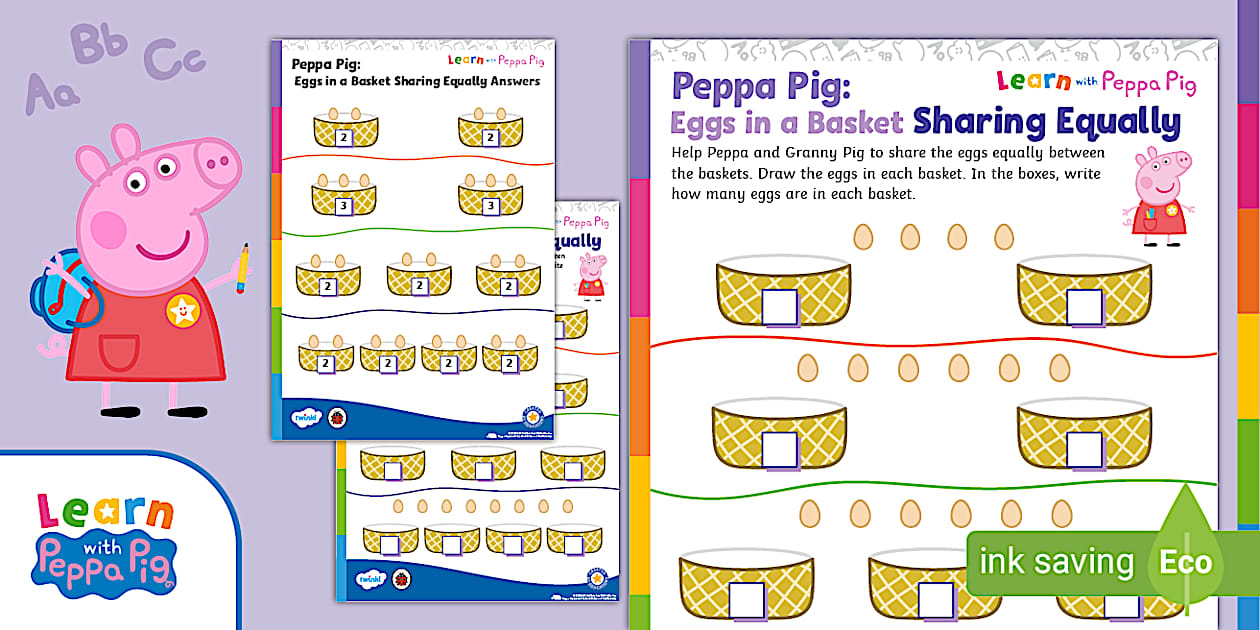 FREE! - 👉 Peppa Pig: Eggs in a Basket Sharing Equally