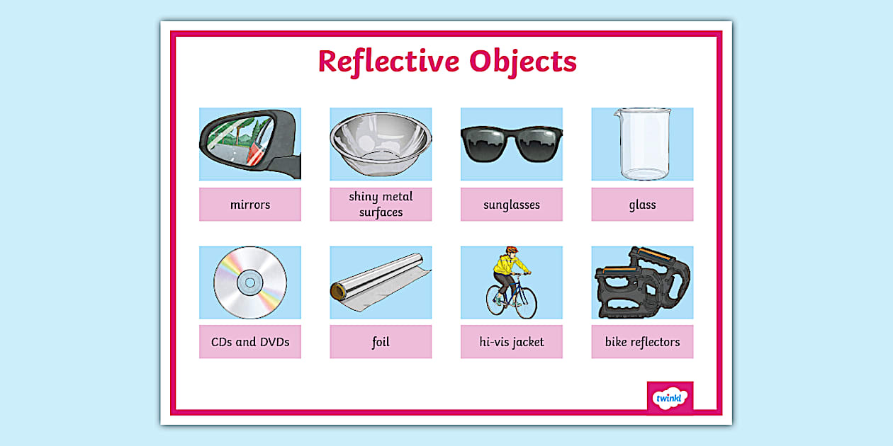 Reflective Objects Word Mat (teacher made) - Twinkl