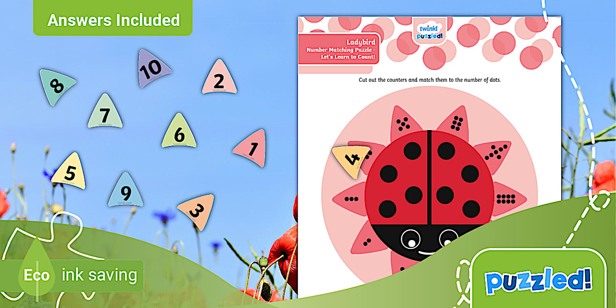 Ladybird Learn to Count | Minibeasts Number Worksheet Kindergarten