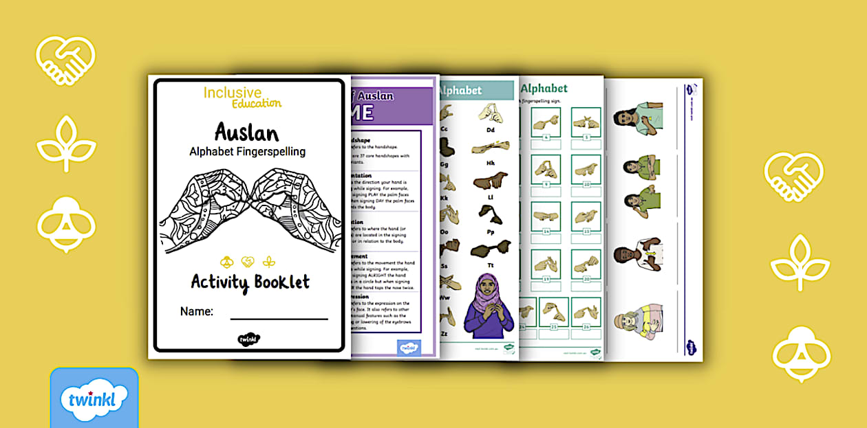 Auslan Fingerspelling Booklet with Activities - Twinkl
