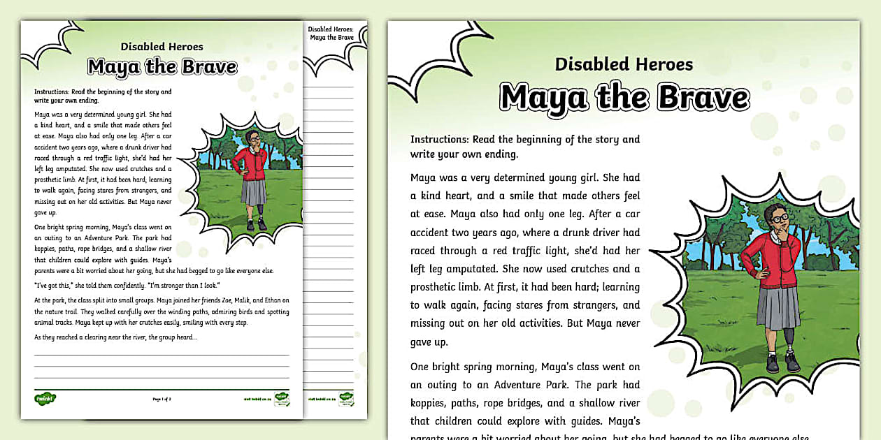 Maya the Brave - Disabled Heroes - Complete the Story