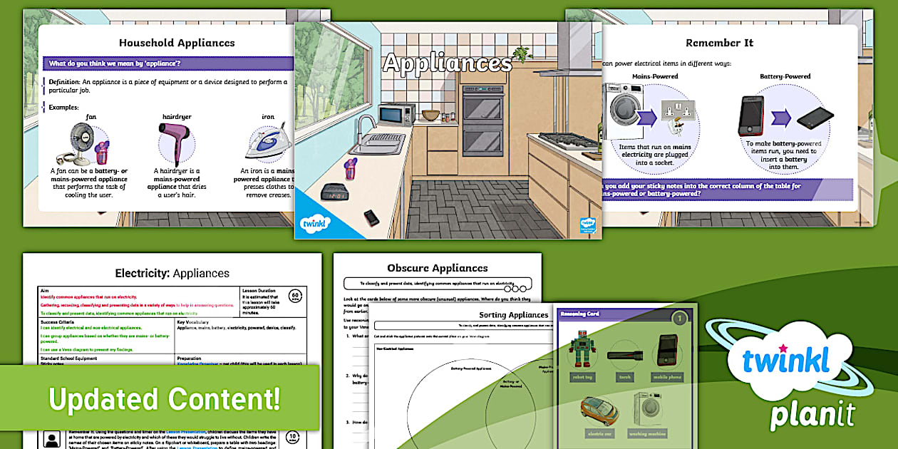 Electrical Appliances KS2 - Year 4 Science - Twinkl