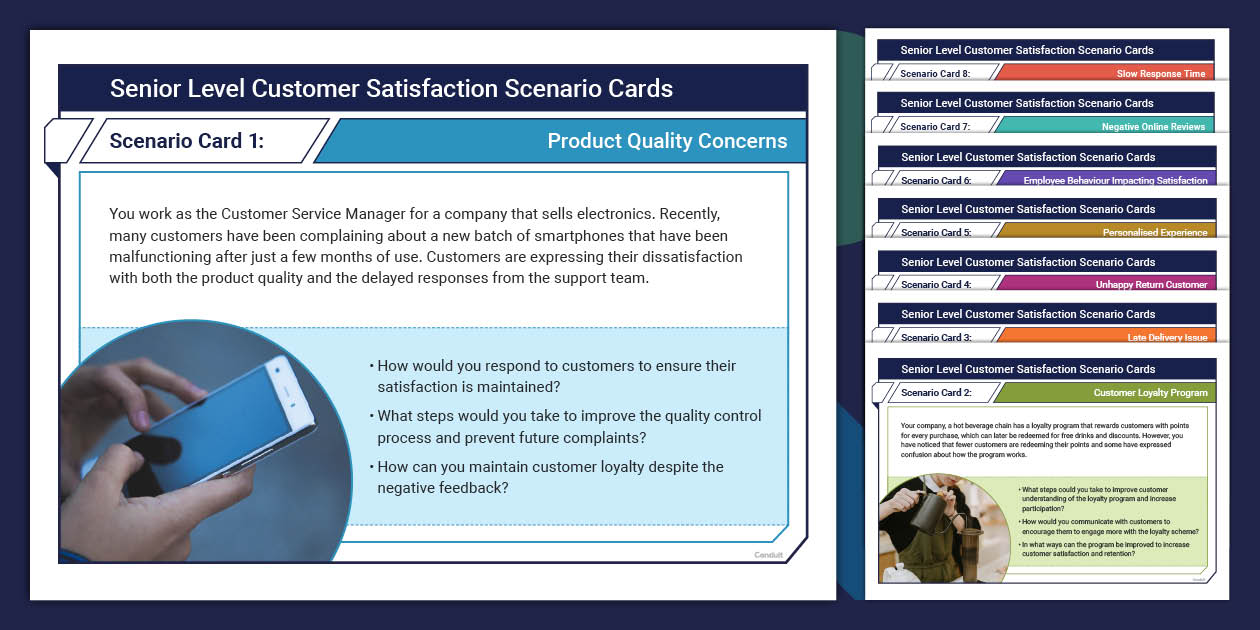 Senior Level Customer Service Scenario Cards (teacher made)